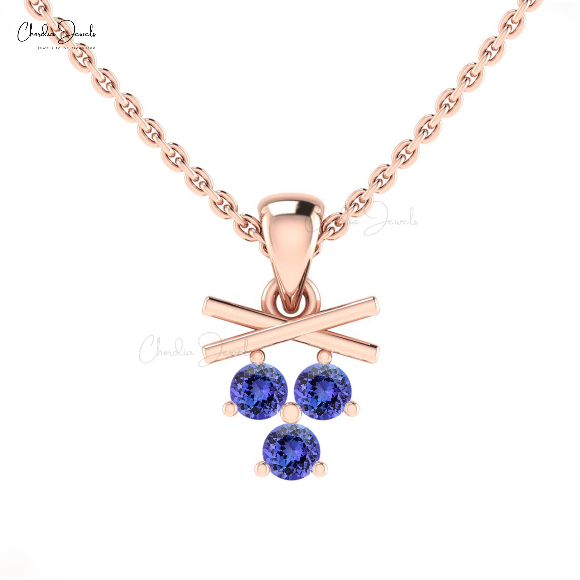 Shop Elegant Tanzanite Solitaire Pendant | Solitaire Pendant Online