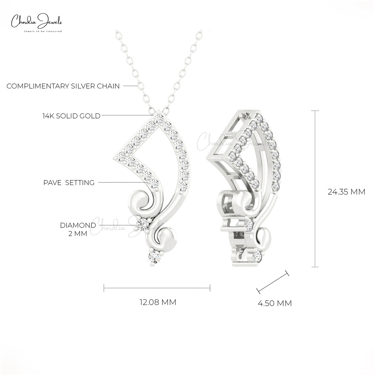 Shop Now Diamond 14k Gold Music Note Pendant at Cheap Price | Online