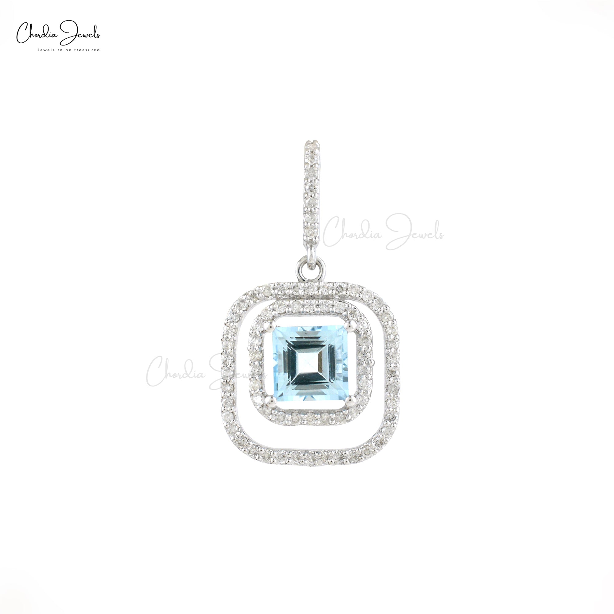 Buy Aquamarine Solitaire Pendants | Elegant Aquamarine Pendant ...