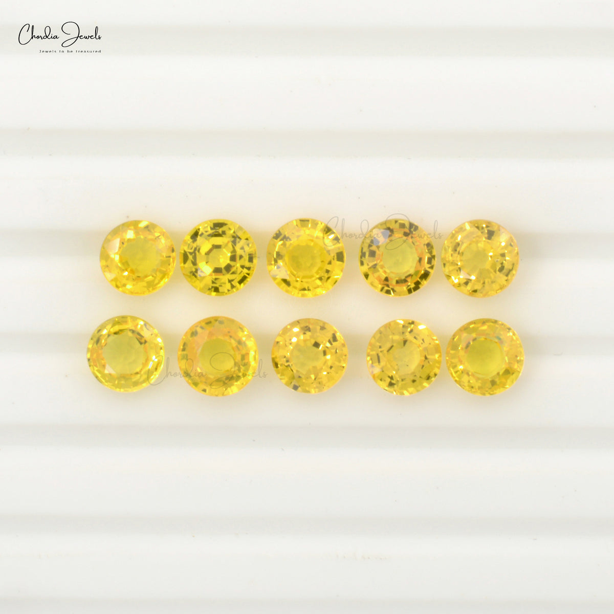 Yellow Sapphire Precious Round Cut Gems at Chordia - 3mm & 3.50mm